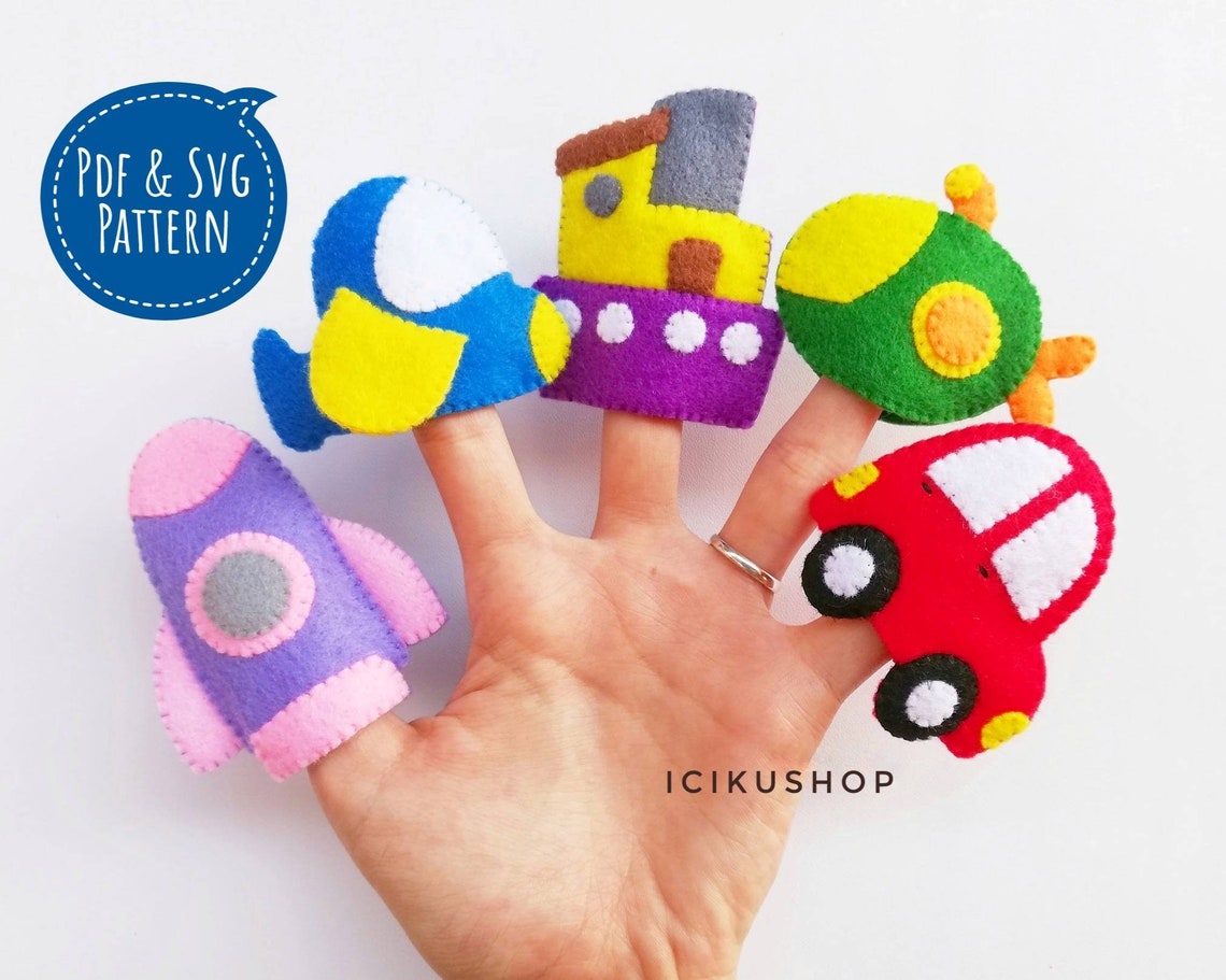 PDF SVG : Transportation Felt Finger Puppets Hand Sewing - Etsy