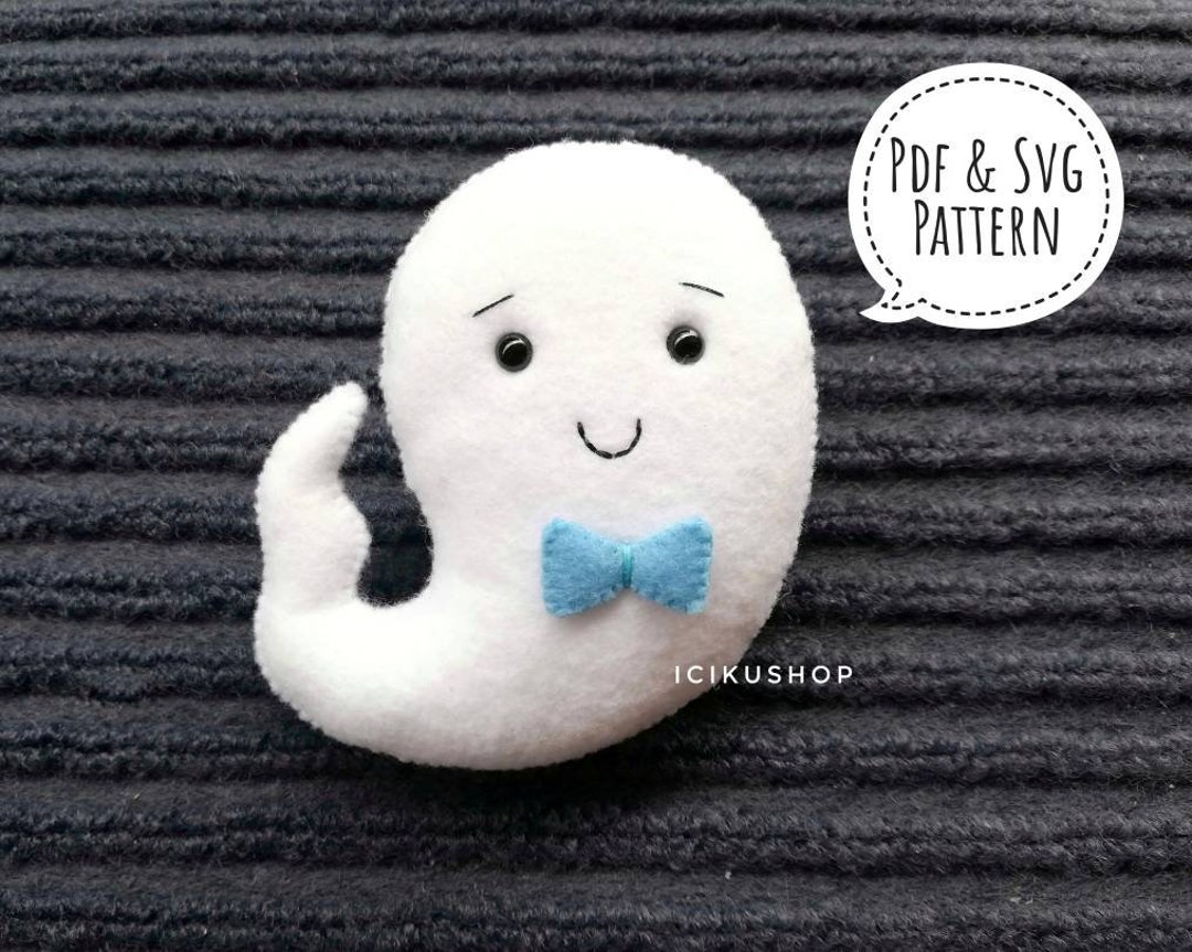 PDF, SVG : Cute Ghost Boy Halloween Doll Ornament Pattern and Tutorial ...