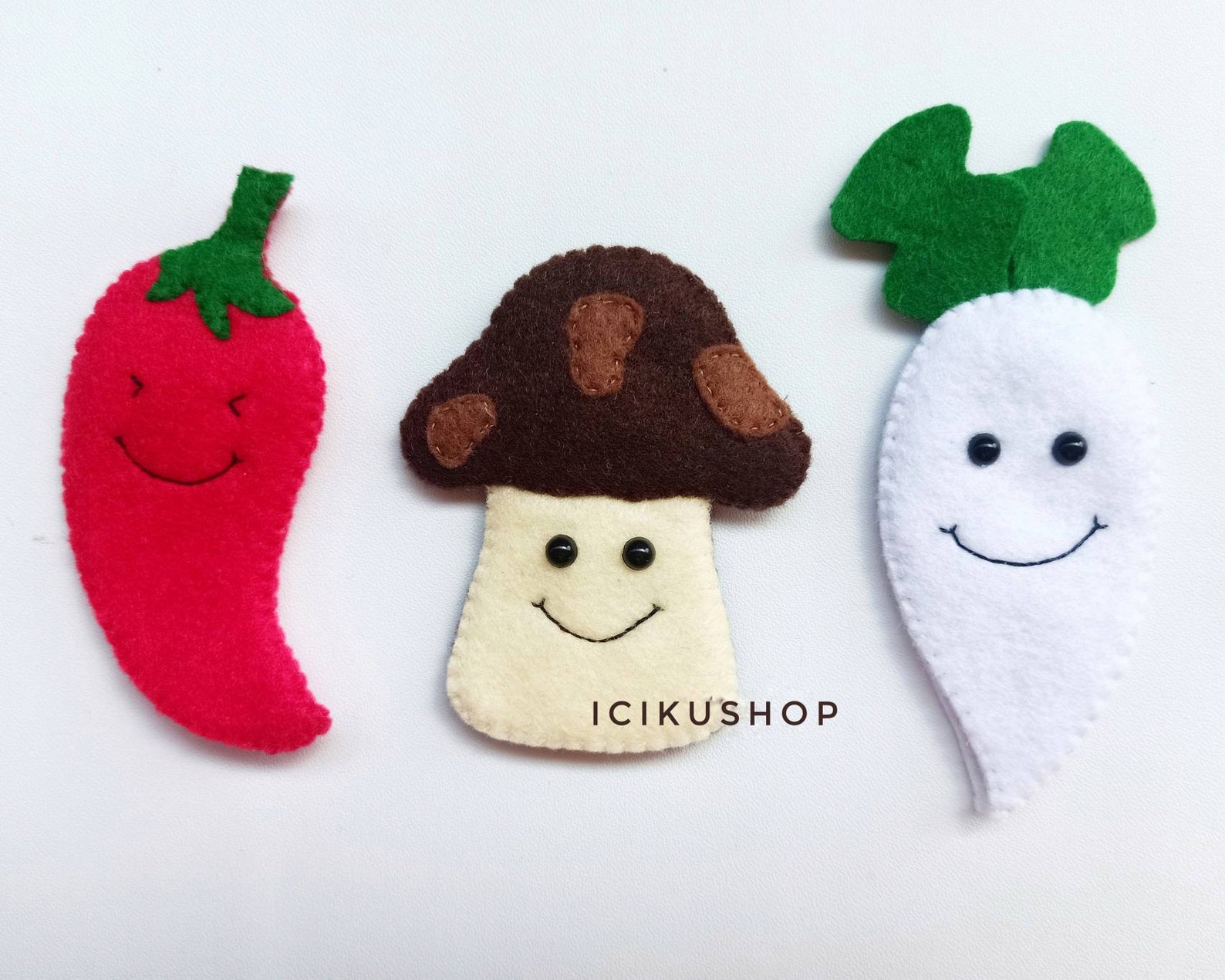 PDF, SVG : Vegetables 2 Felt Finger Puppets Hand Sewing Pattern and ...