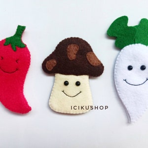 PDF, SVG : Vegetables 2 Felt Finger Puppets Hand Sewing Pattern and ...
