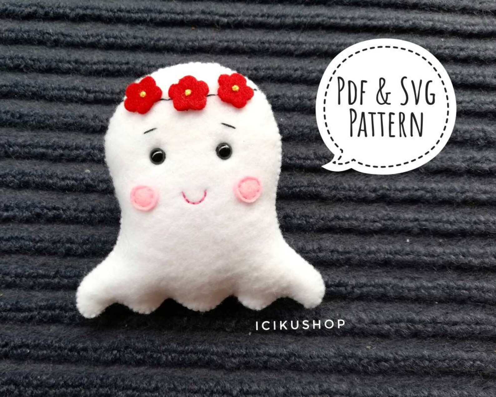 PDF SVG : Cute Ghost Girl Halloween Doll Ornament Pattern and - Etsy