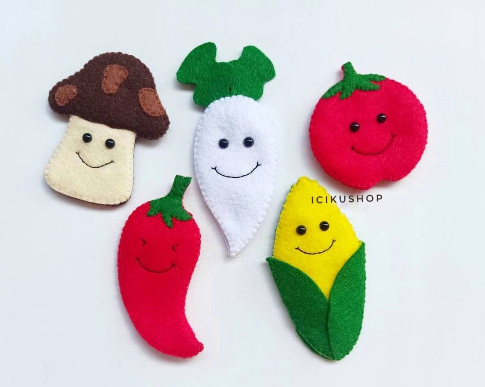 PDF, SVG : Vegetables 2 Felt Finger Puppets Hand Sewing Pattern and ...