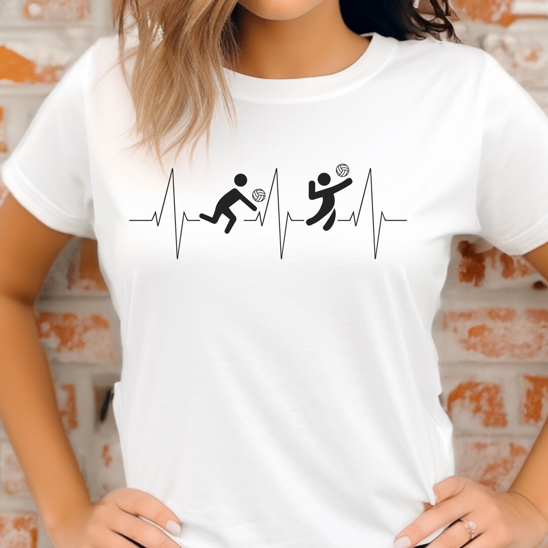 Volleyball SVG: Stick Figure Volleyball Heartbeat SVG - Etsy