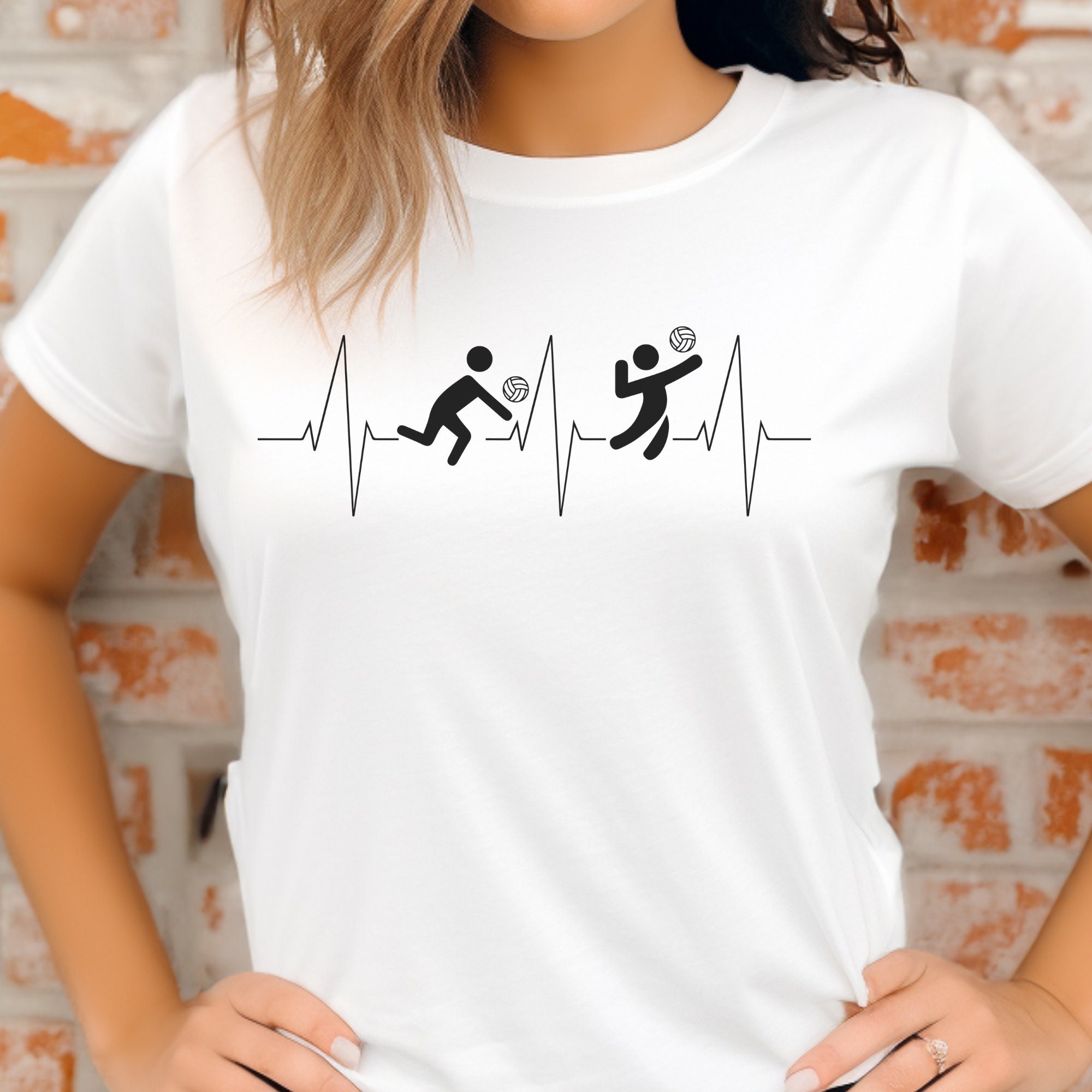 Volleyball SVG: Stick Figure Volleyball Heartbeat SVG - Etsy