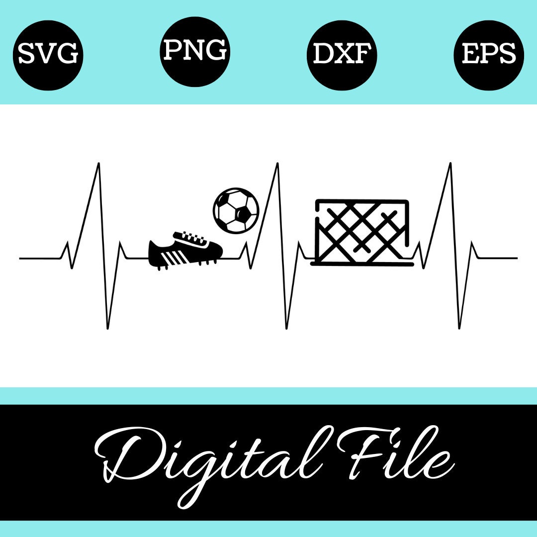 Soccer SVG: Soccer Heartbeat SVG - Etsy