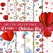 Seamless Patterns Valentine's Day Watercolor Print Set February 14 Gift ...