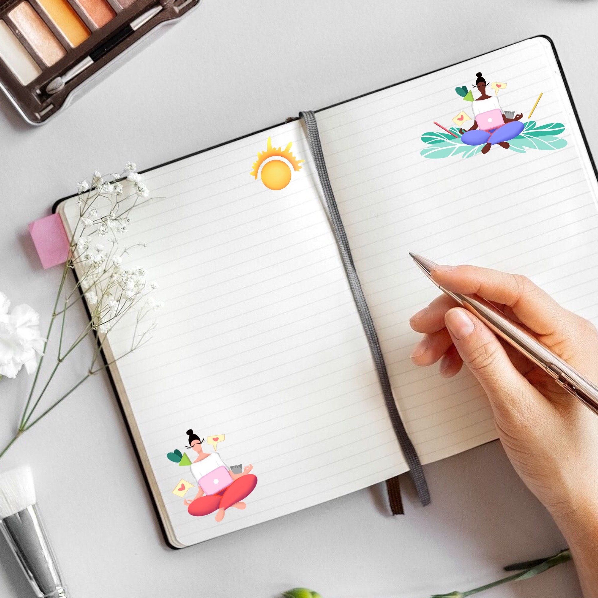 Work at Home Tele Work Icons Clipart Scrapbook Set Stay Cute Stickers ...