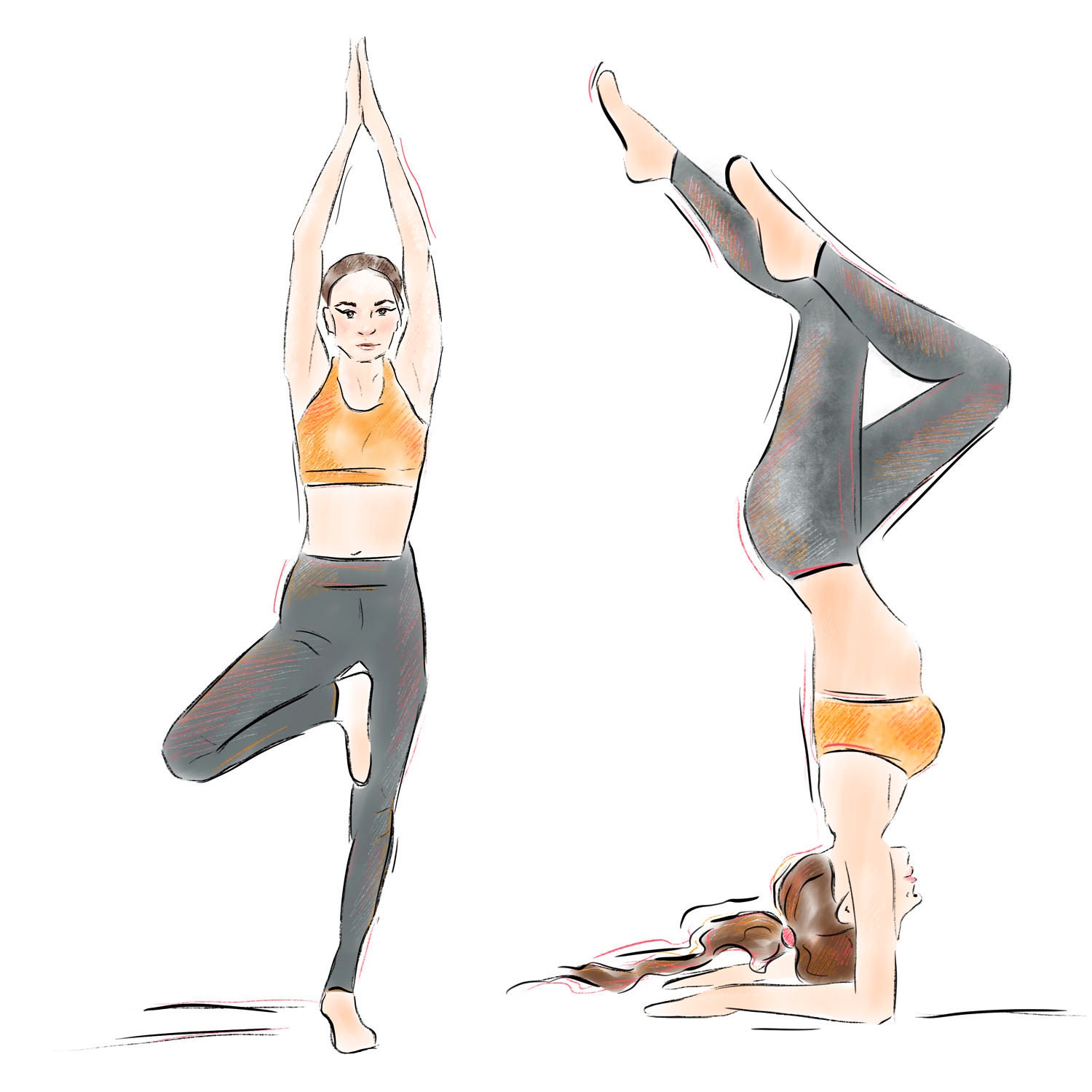 Watercolor Yoga Clipart Zen Fitness Graphics With Yoga Poses, Workout ...