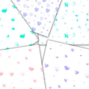 33 Digital Papers. Small Pattern Diamonds, Hearts, Stars Art, Patterns ...