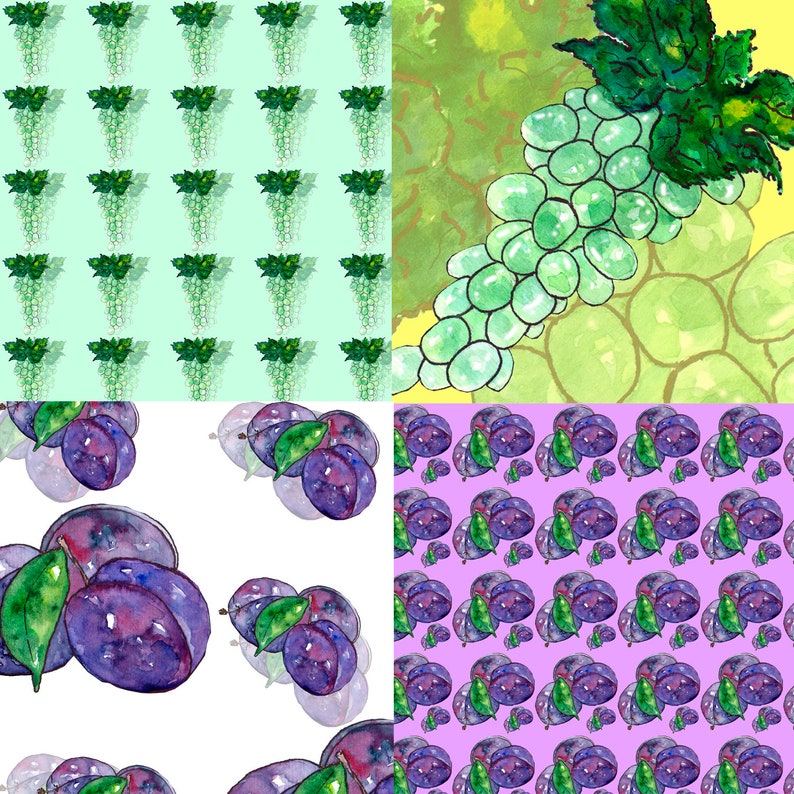 Summer Digital Paper Pack: "tutti Frutti" Tropical Fruits Background ...