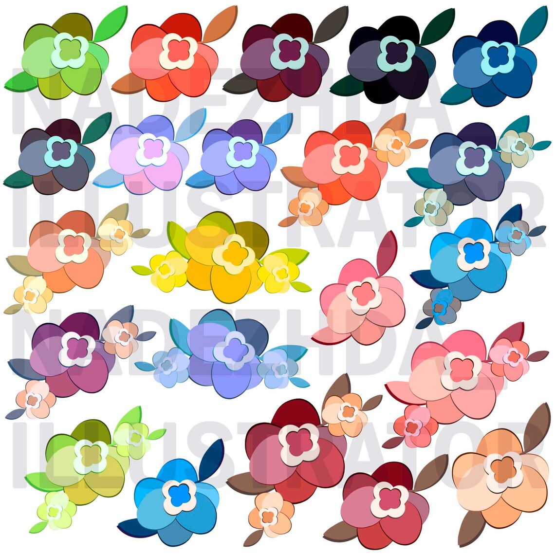 Digital Floral Frames Clipart Frames Clipart Floral Clipart - Etsy