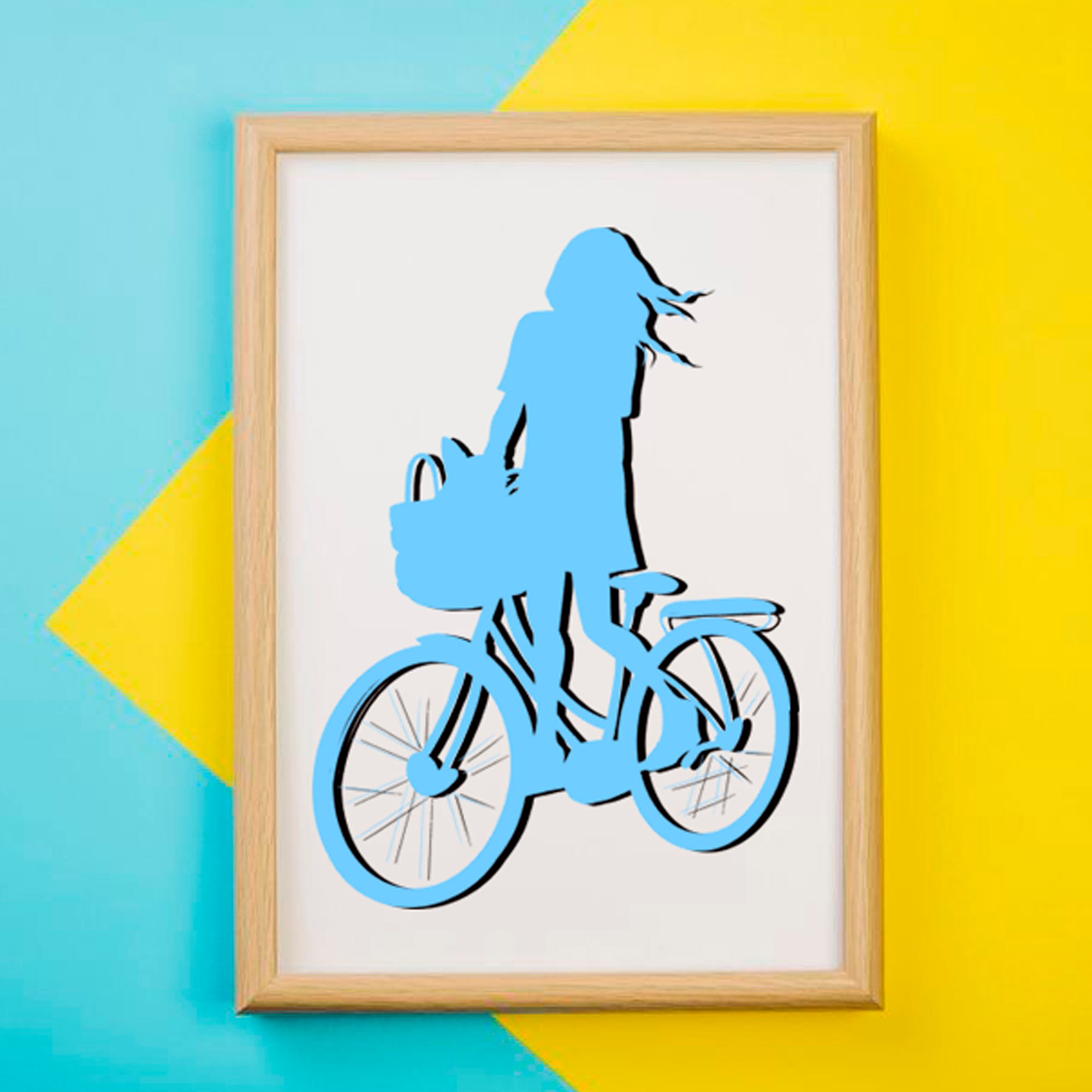 Clipart Bicycle Prints Drawings of Different Colors for - Etsy