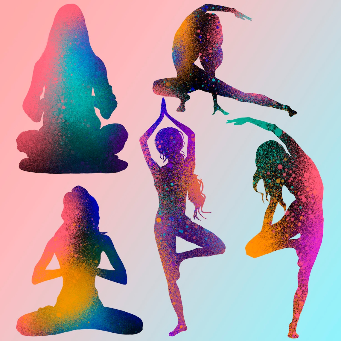 Yoga Yoga Clipart Practice Yoga Pose Meditation Relax - Etsy