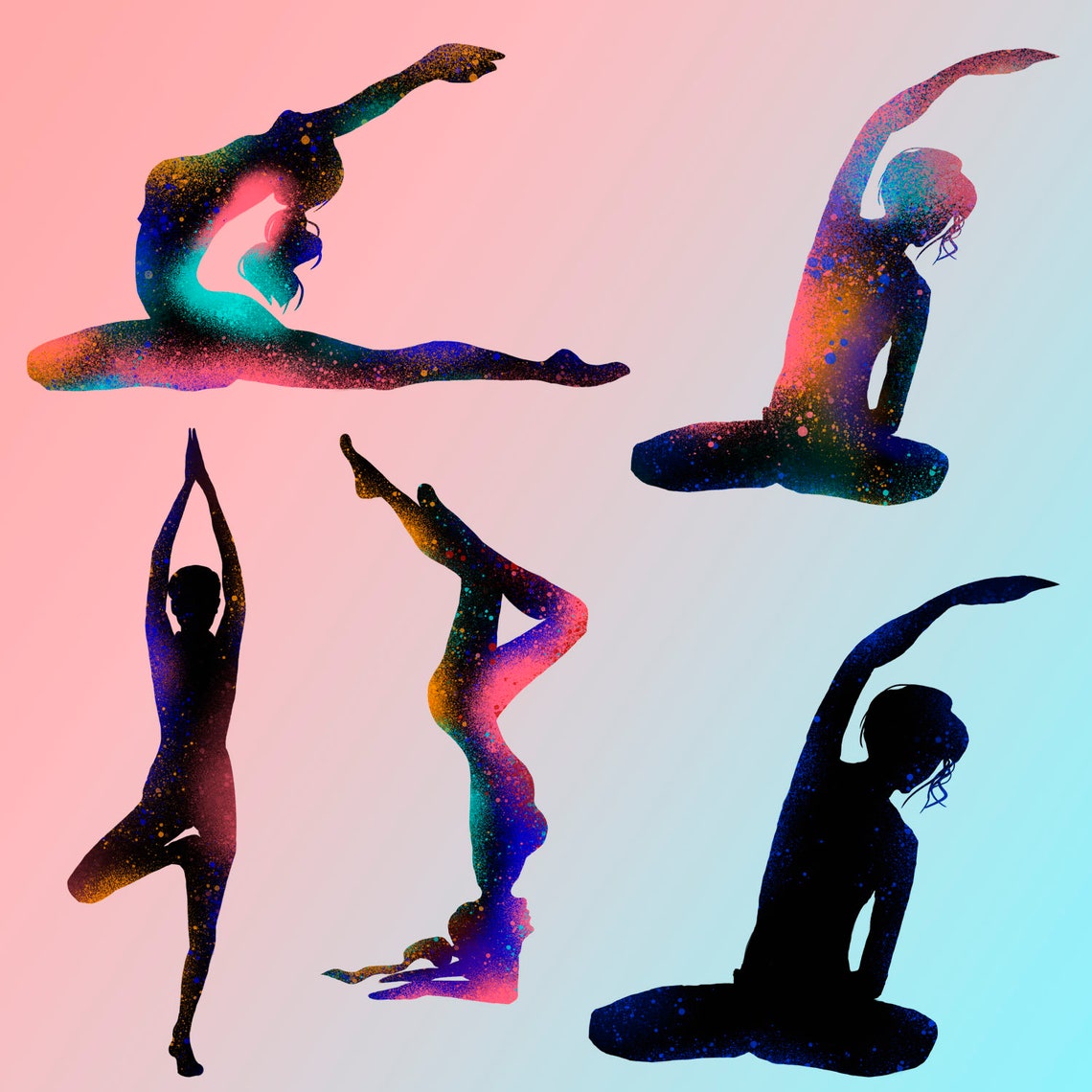 Yoga Yoga Clipart Practice Yoga Pose Meditation Relax - Etsy