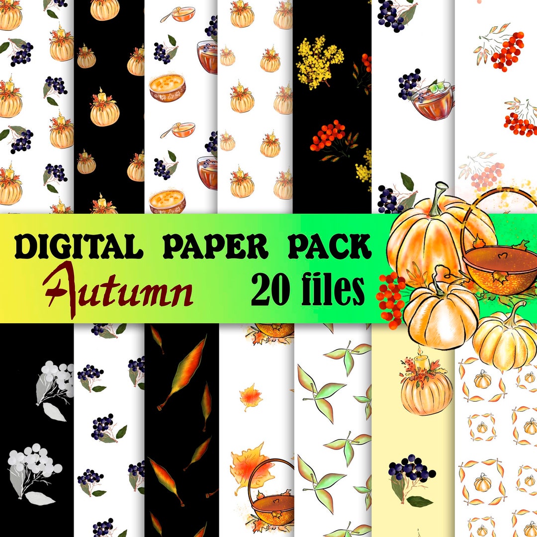 Fall Digital Paper Pack Pumpkin Spice Digital Paper Thanksgiving ...