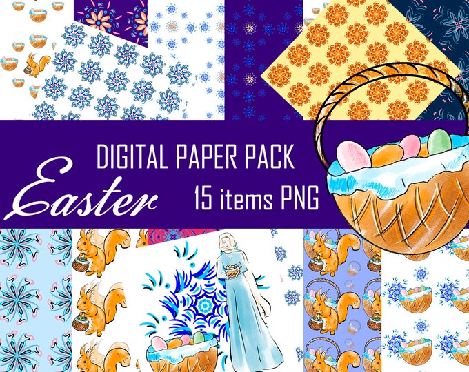 Easter Paper, Easter Egg Digital Paper, Easter Egg Hunt, Easter Chicks ...