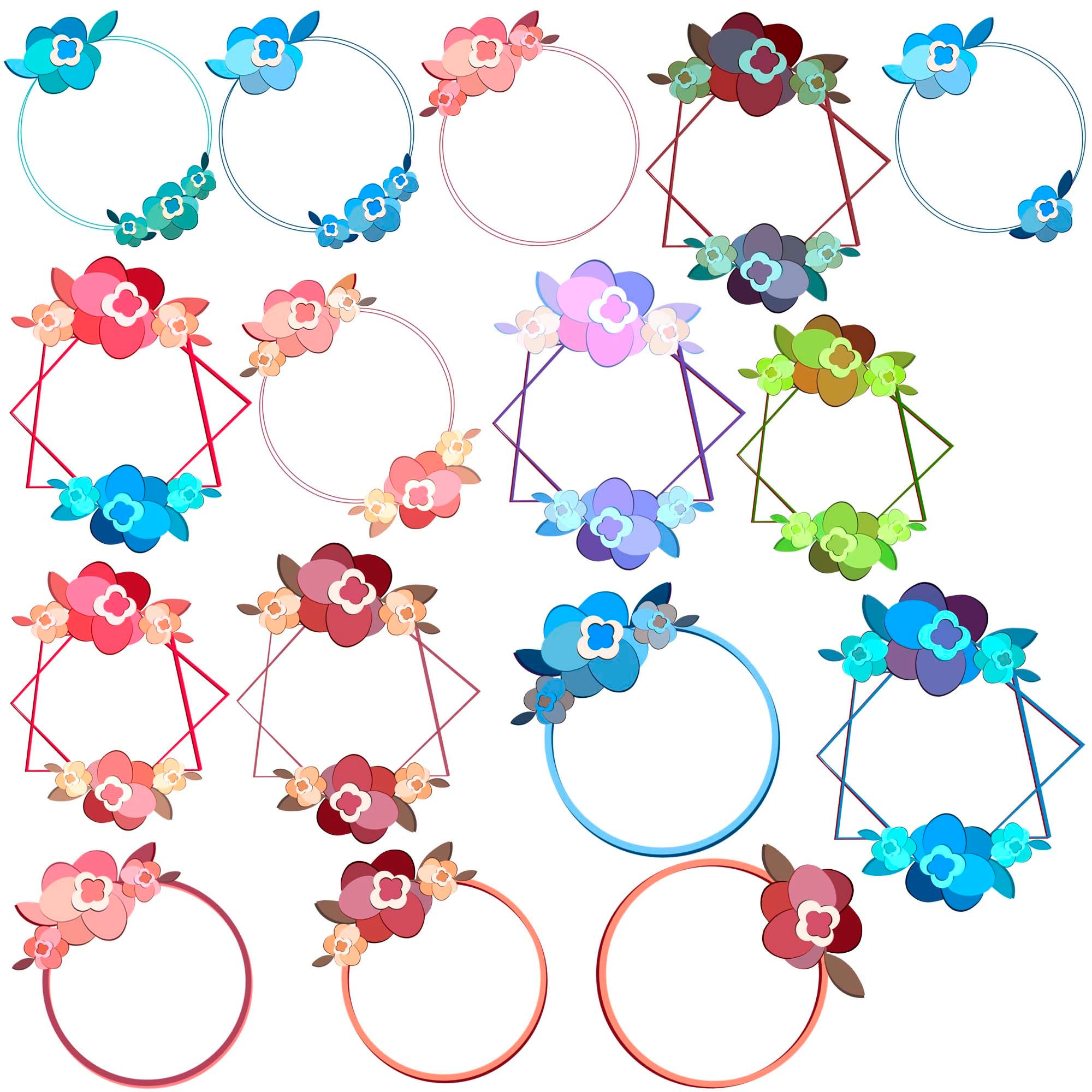 Digital Floral Frames Clipart Frames Clipart Floral Clipart - Etsy