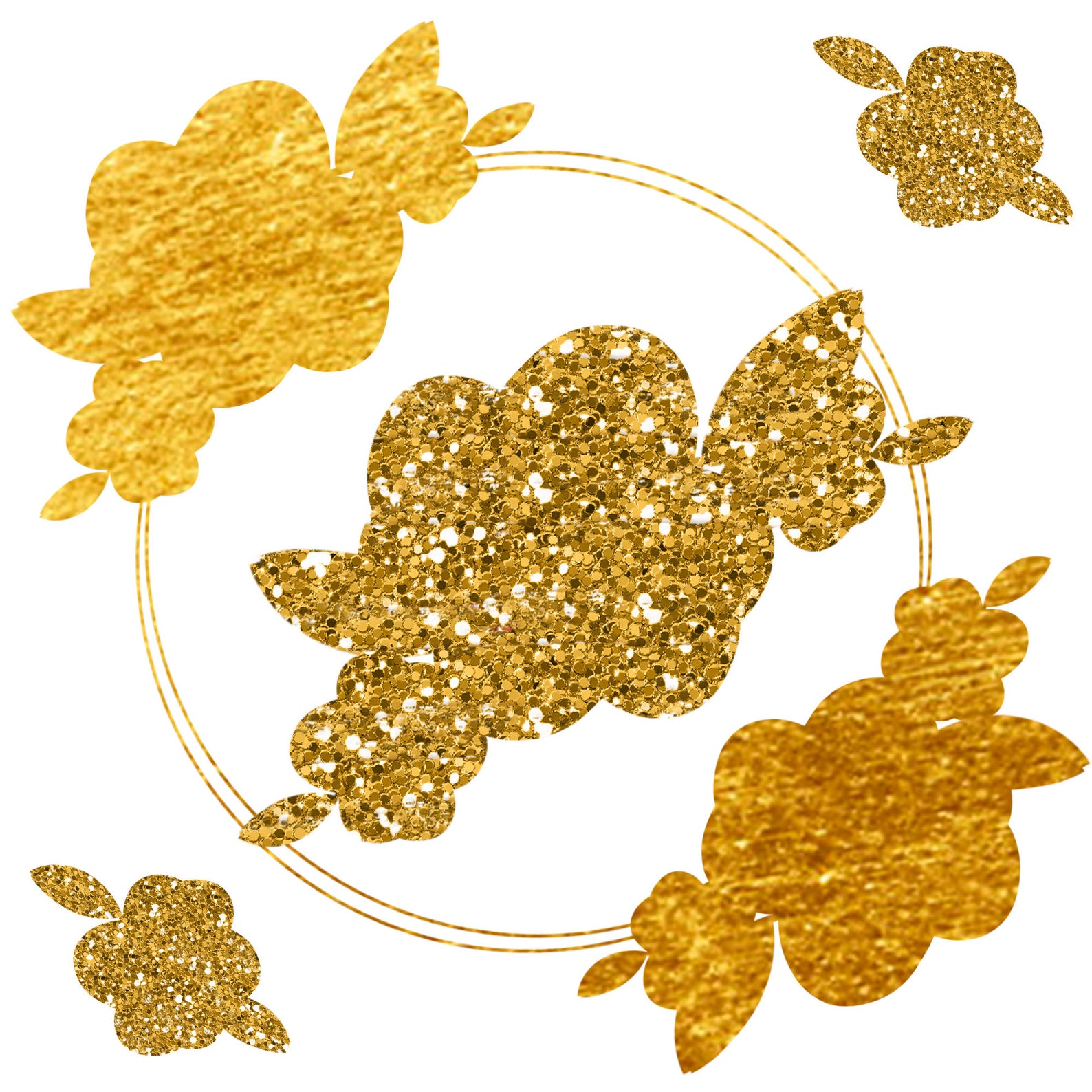 Clipart Golden Frames Gold Glitter Frame Clipart Golden - Etsy