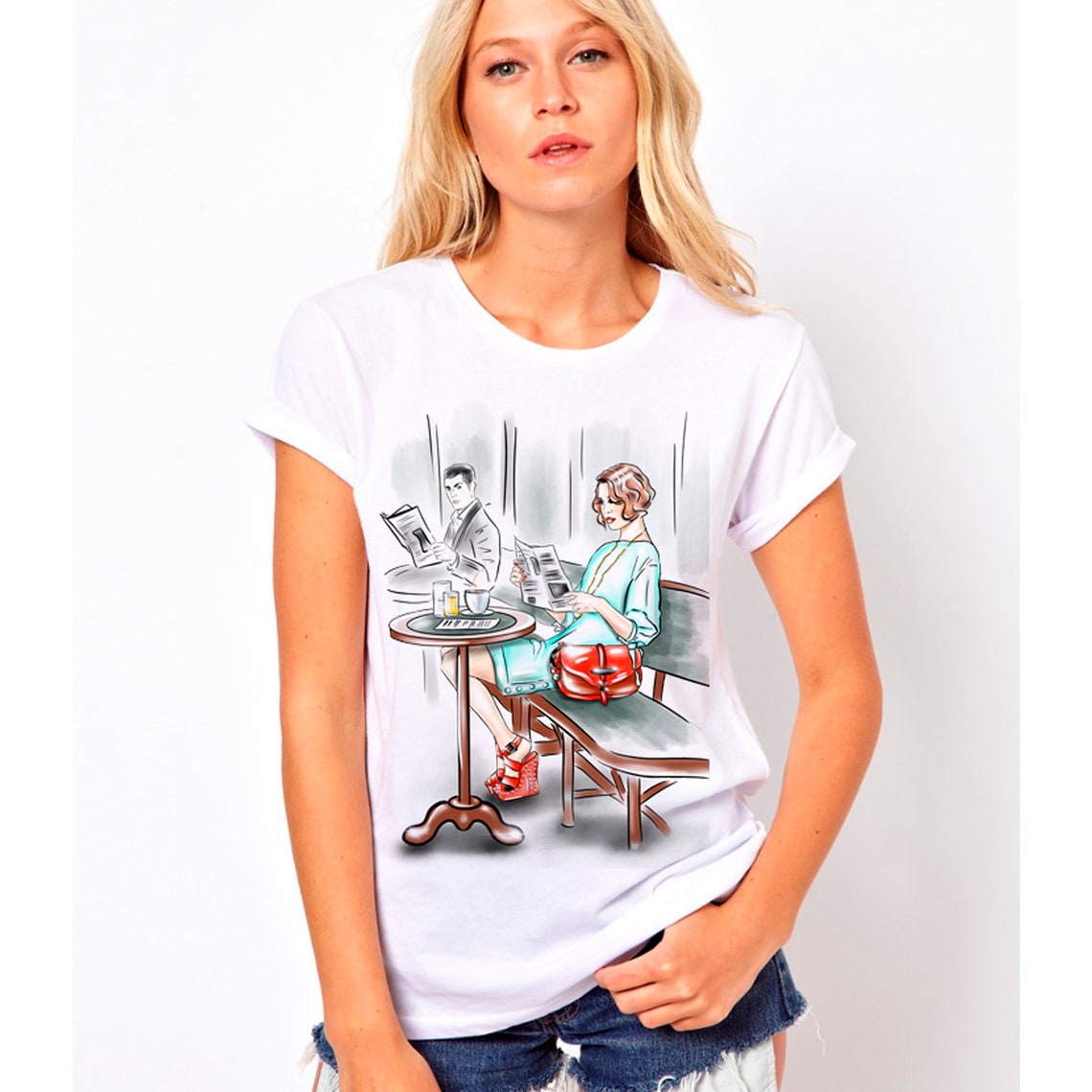 Girly Clipart, Monday Coffee Clipart, Fashion Clipart, Hand-painted ...