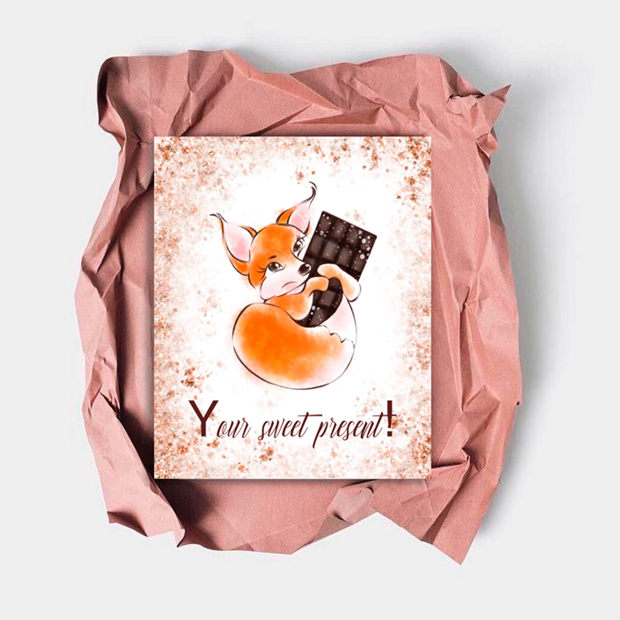 Digital Clip Art Illustration Fox Chocolate Butterflies - Etsy
