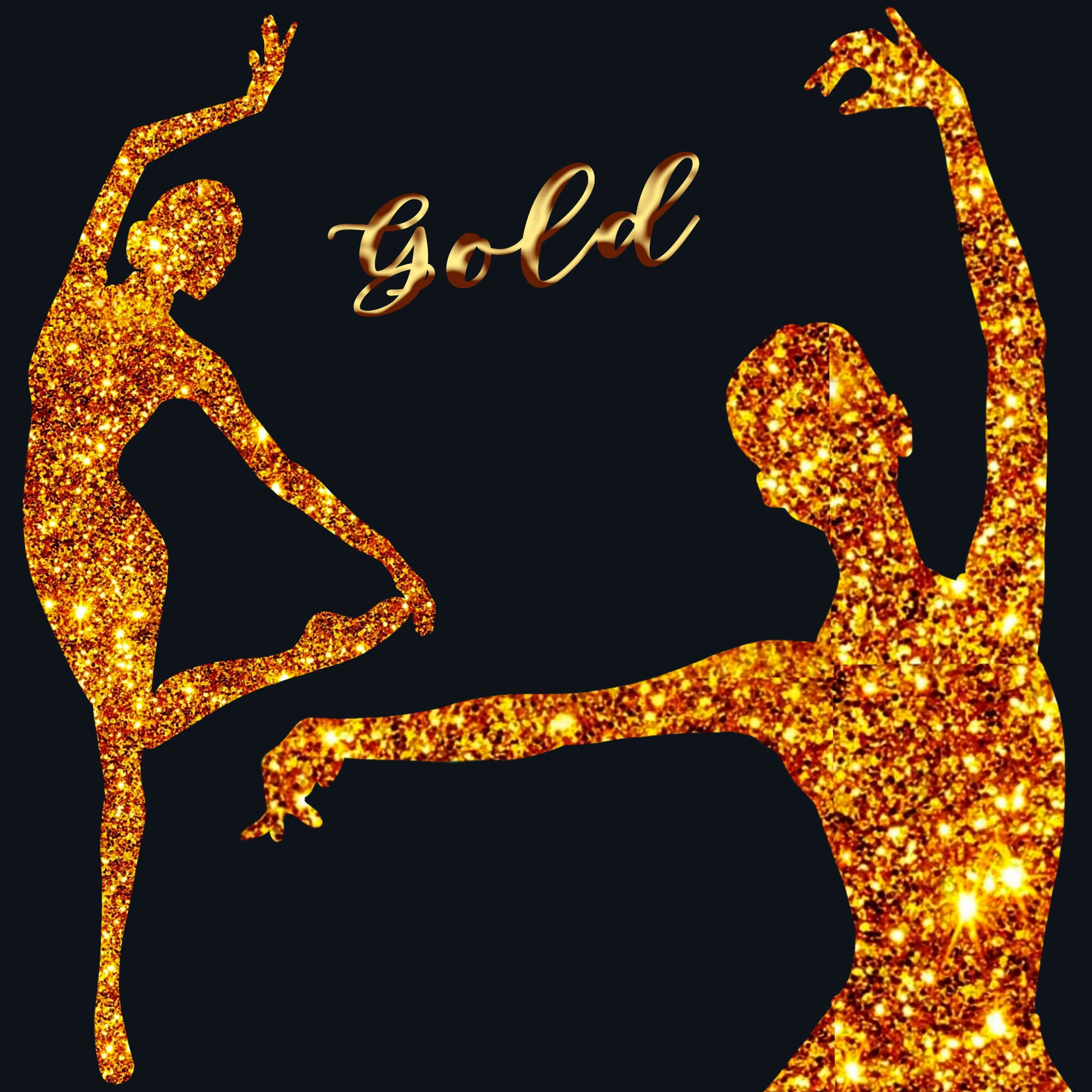 Clipart Ballet Silhouettes Gold, Ballerina Silhouette, Sequin ...