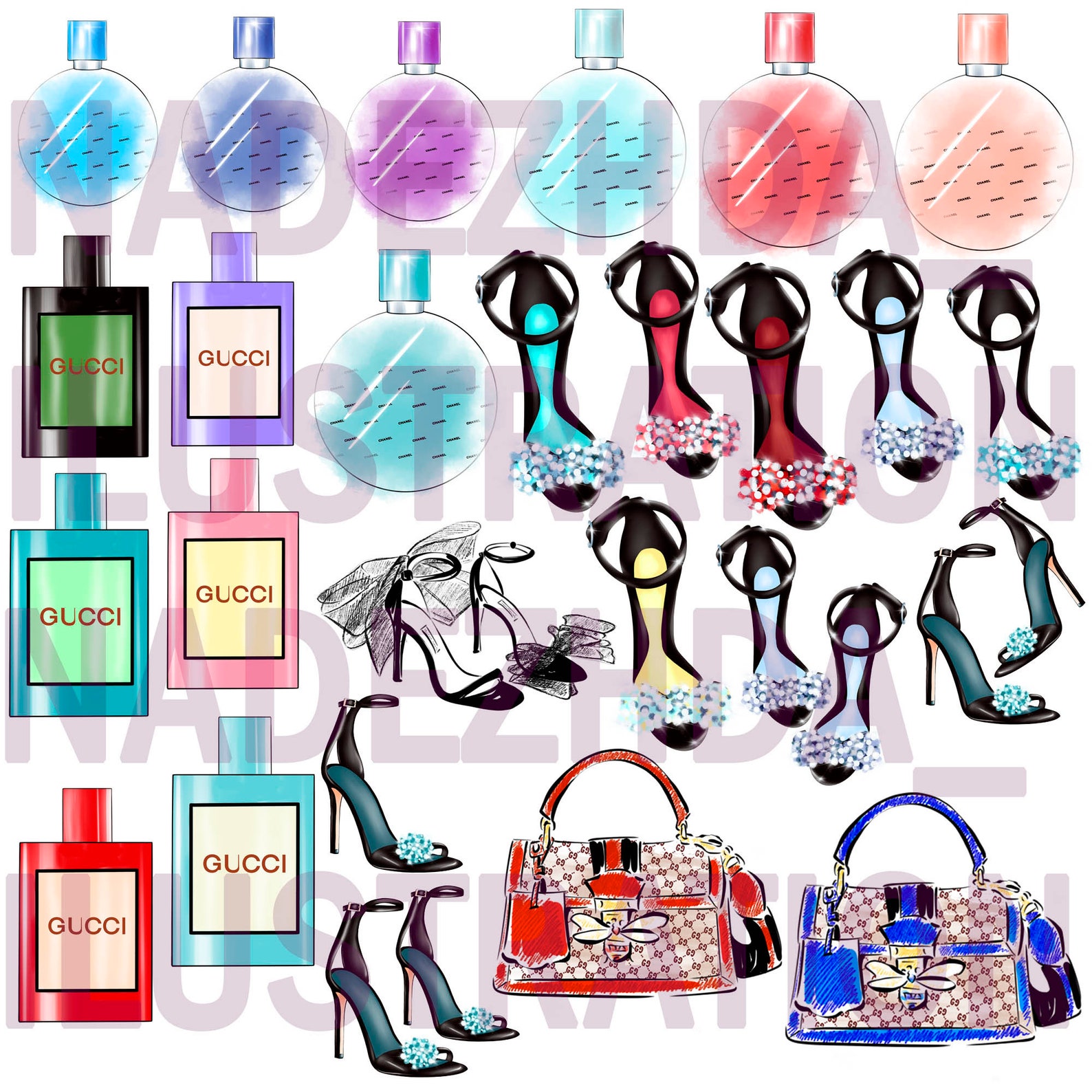 Fashion Accessories Clipart, Fashionable Clipart, Fashion Illustration ...