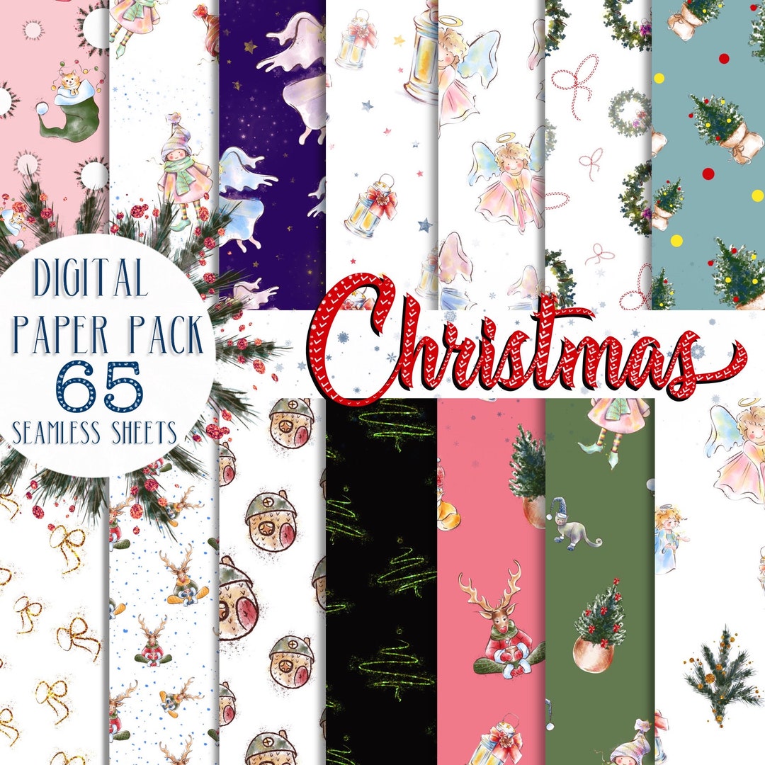 Clipart Set of Prints for Scrapbooking Christmas New Year Trees Angels ...