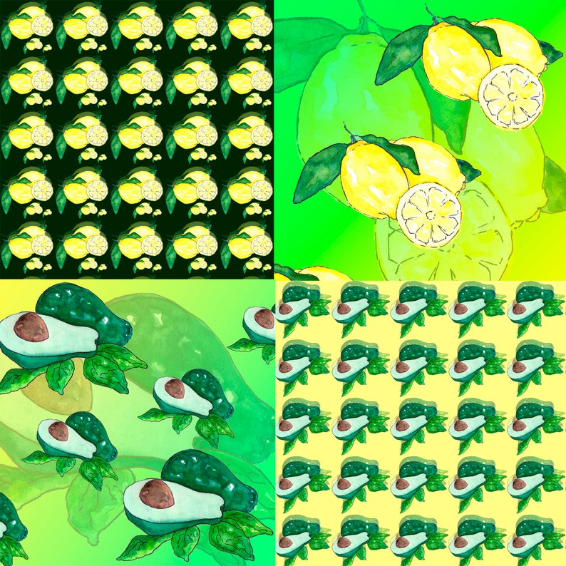 Summer Digital Paper Pack: "tutti Frutti" Tropical Fruits Background ...