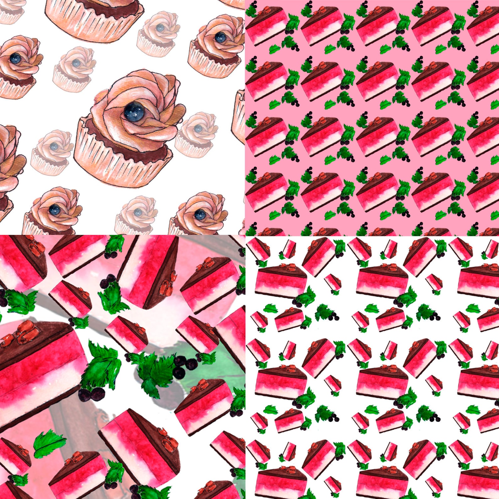 Donut Patterned Paper - Digital Scrapbook Paper - Commercial Use Paper ...