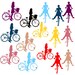 Clipart Bicycle Prints Drawings of Different Colors for - Etsy