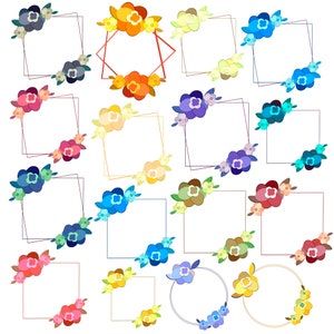 Digital Floral Frames Clipart, Frames Clipart, Floral Clipart, Art ...