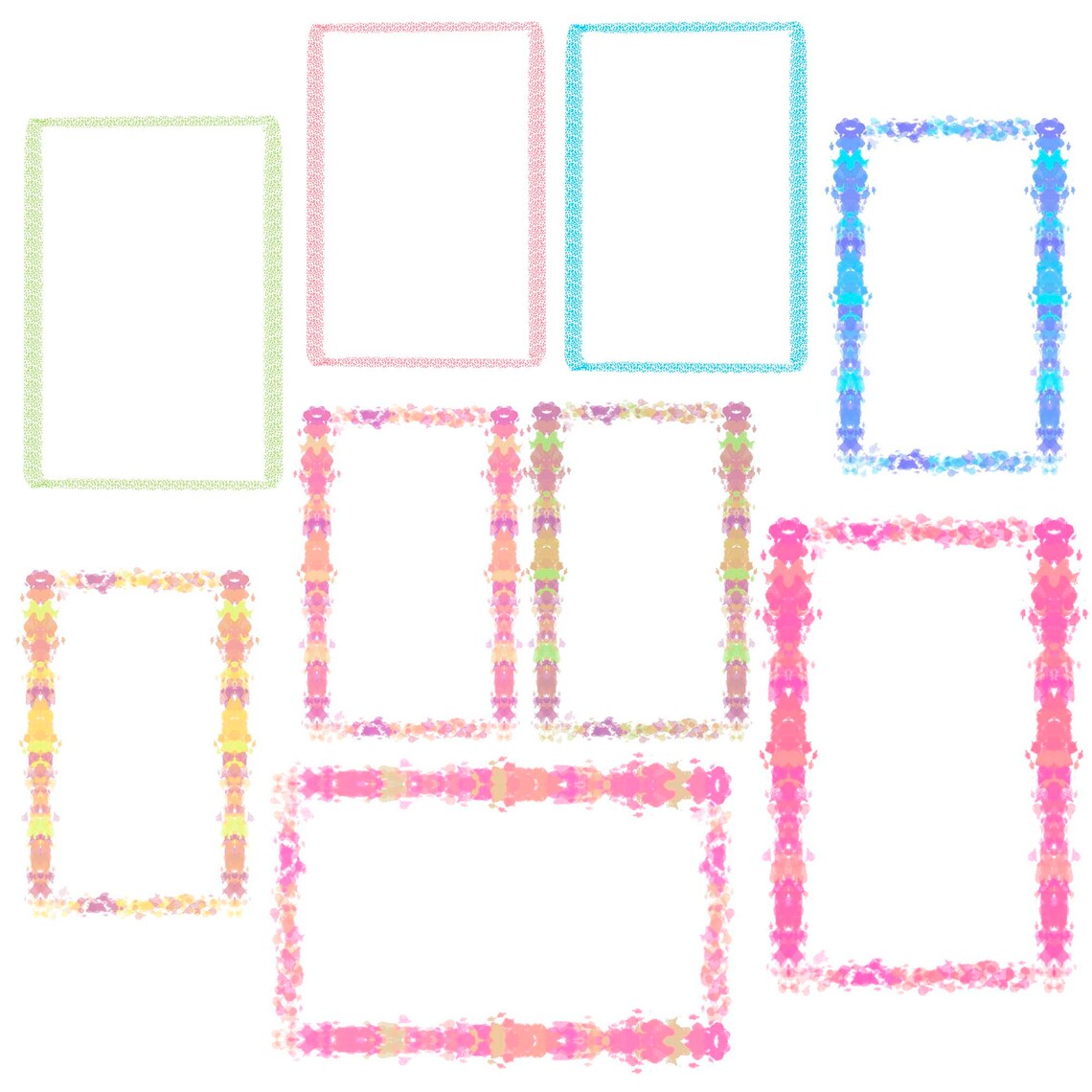 Digital Floral Frames Clipart, Frames Clipart, Floral Clipart, Art ...