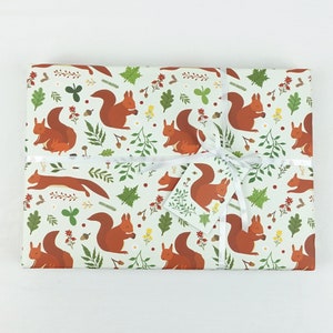 Red Squirrel Wrapping Paper | Woodland Animal Eco Friendly Gift Wrap ...