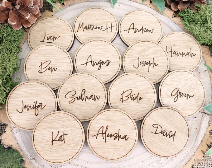 Personalised Wooden Rustic Wedding Place Setting Wedding Place Names ...