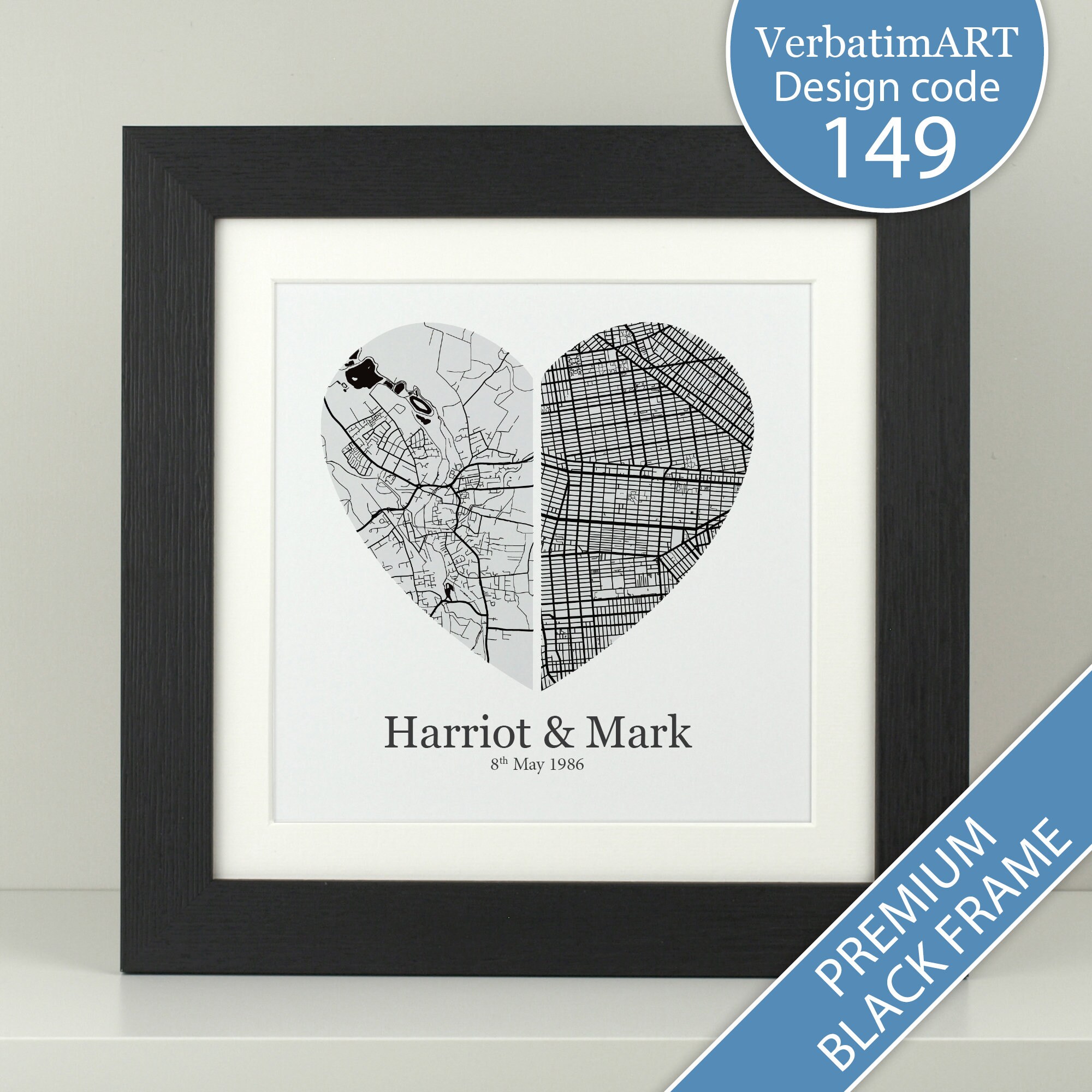 Personalised Black and white map print ANY LOCATION / | Etsy