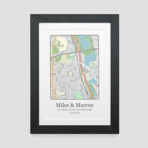 Personalised Location Map Print | New Home, Wedding Anniversary Gift ...