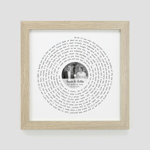 Custom Song Lyrics Print With Photo | Personalised Vinyl Record Gift ...