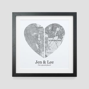 Personalised Black and White Map Print ANY TWO LOCATION VA149 - Etsy UK