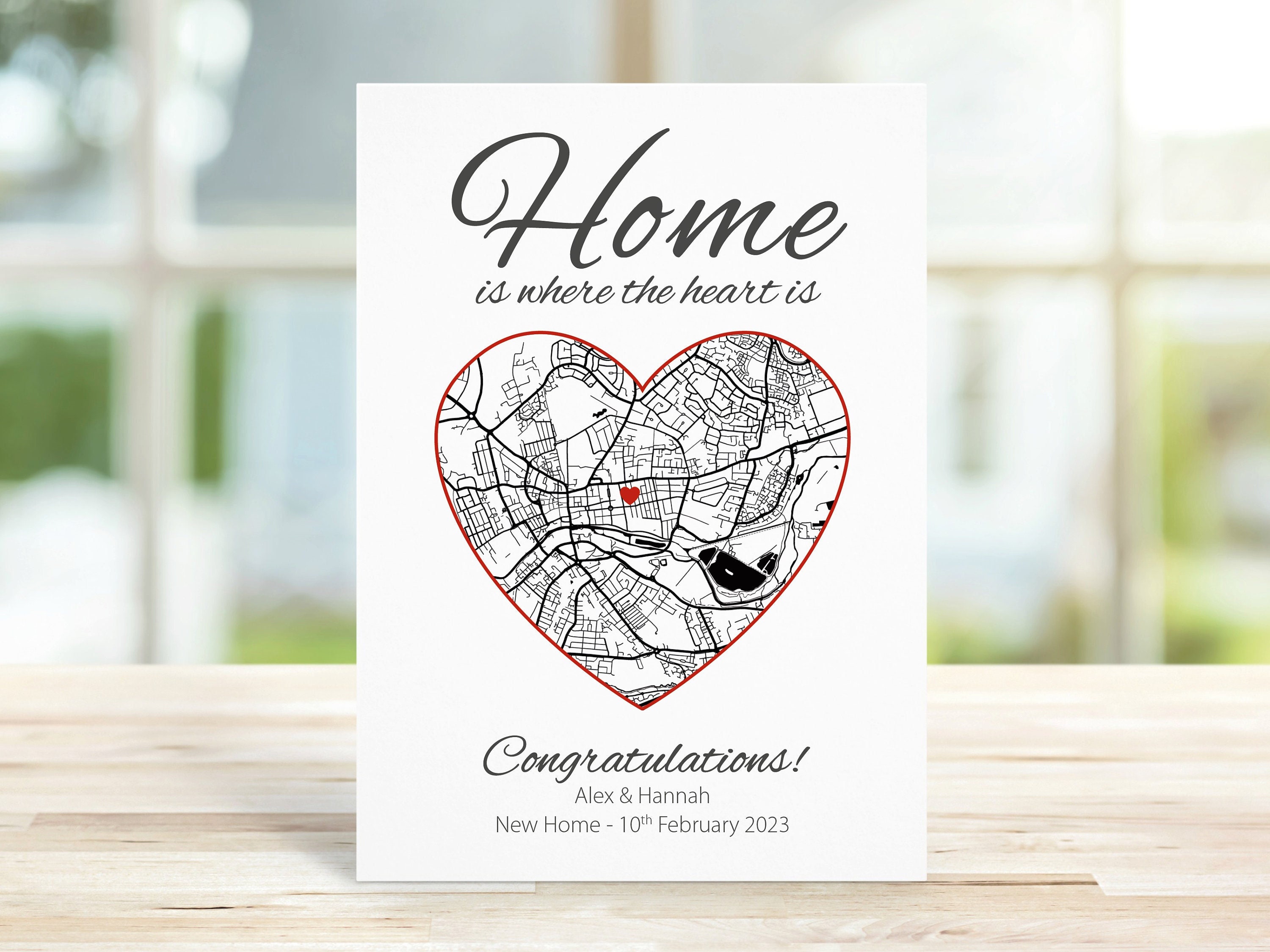 House Warming Map Card Personalised Map of Their New Home - Etsy UK