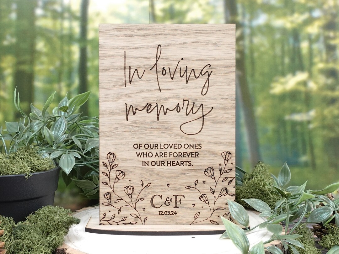 In Loving Memory Wedding Sign | Personalised Wooden Memorial Sign ...