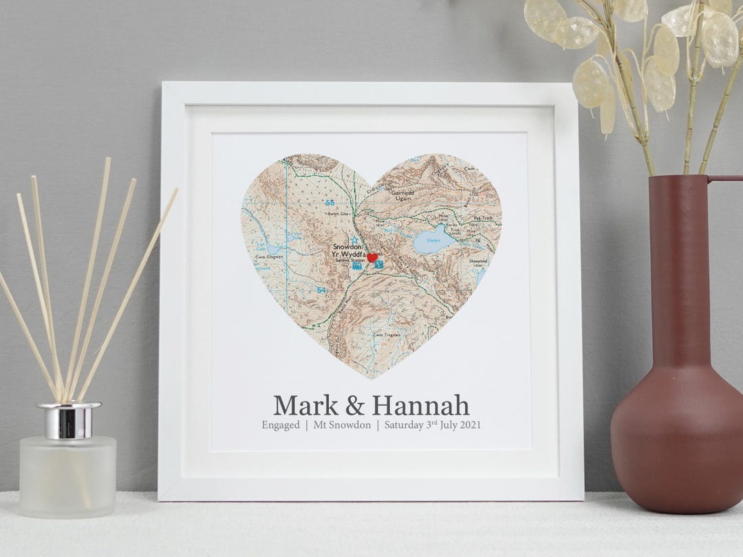 Personalised Heart Map Print | Custom Location Gift | Wedding ...
