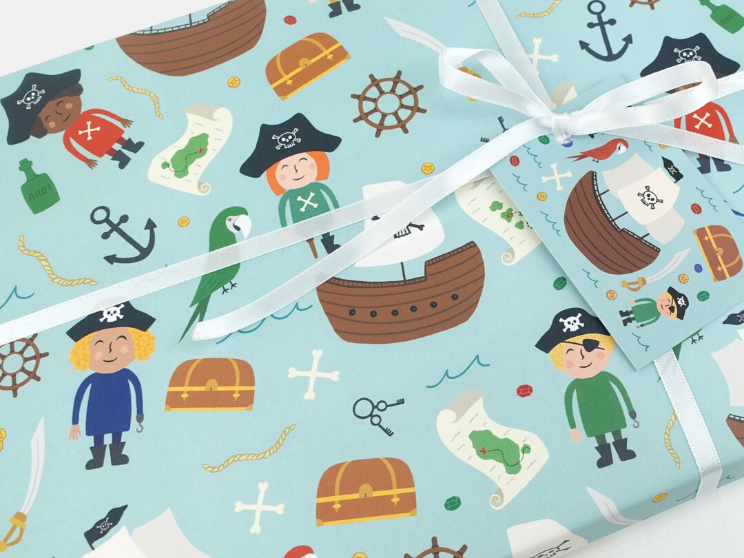Pirate Wrapping Paper | Children's Birthday Eco Friendly Gift Wrap ...