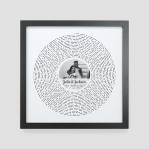 Custom Song Lyrics Print With Photo | Personalised Vinyl Record Gift ...