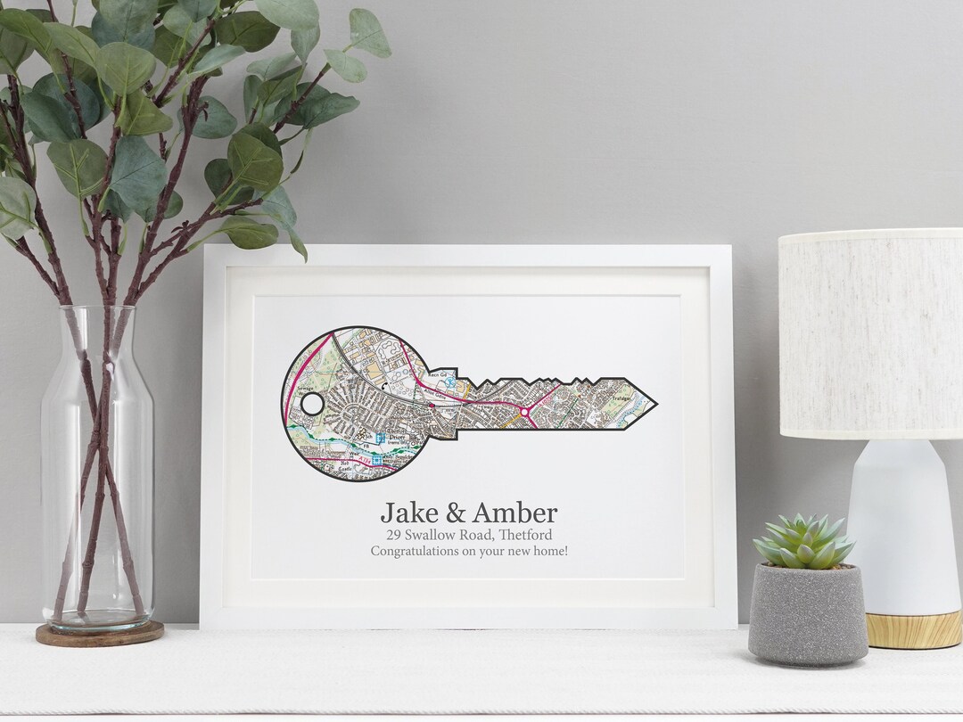 New Home Map Poster Home Key Gift Unique Housewarming Ideas Moving in ...