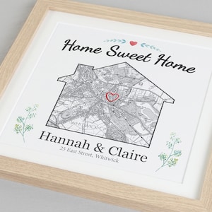 Personalised New Home Map Gift VA004 - Etsy UK