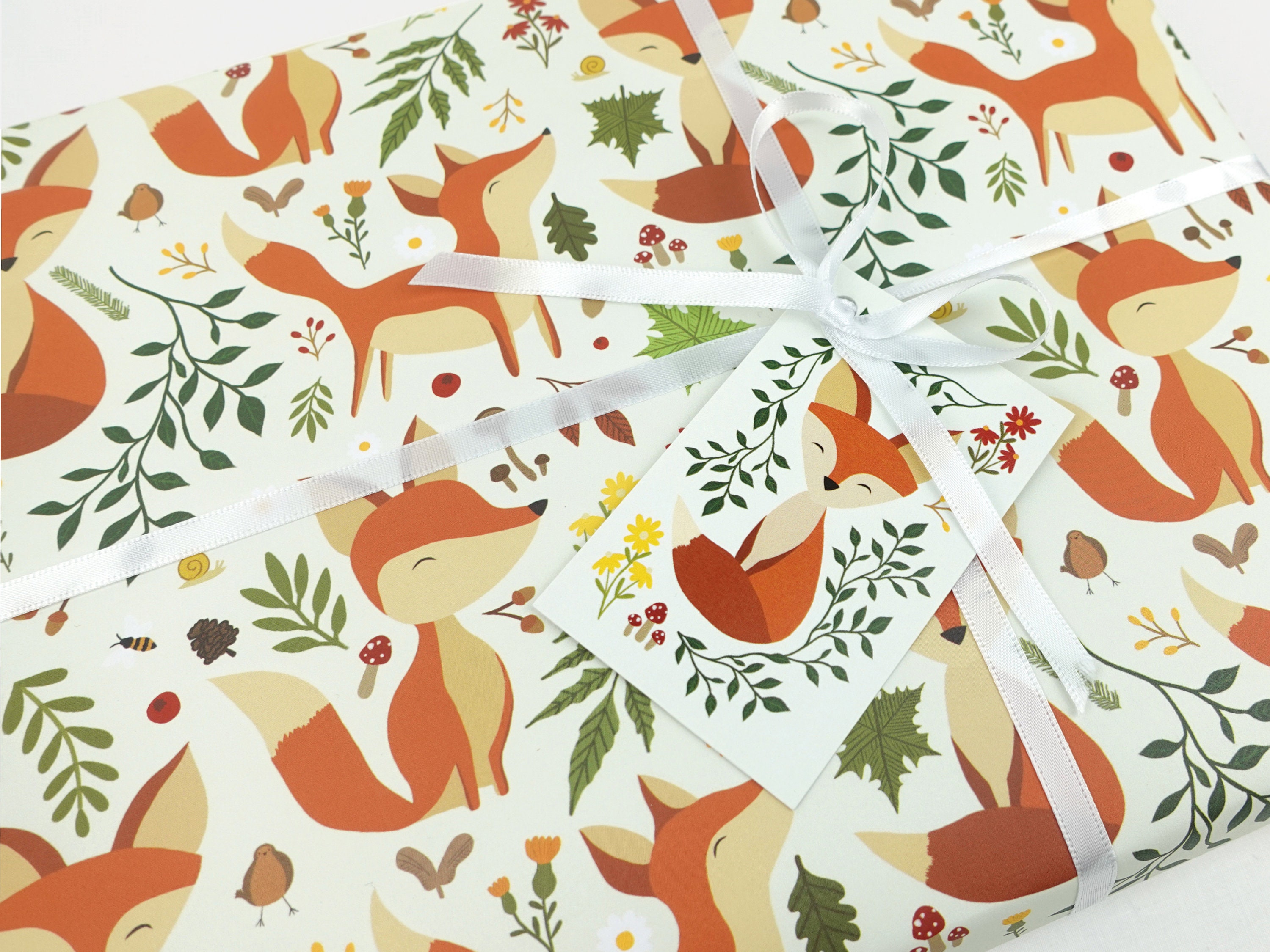 Fox Wrapping Paper Woodland Animals Eco Friendly Gift Wrap - Etsy UK