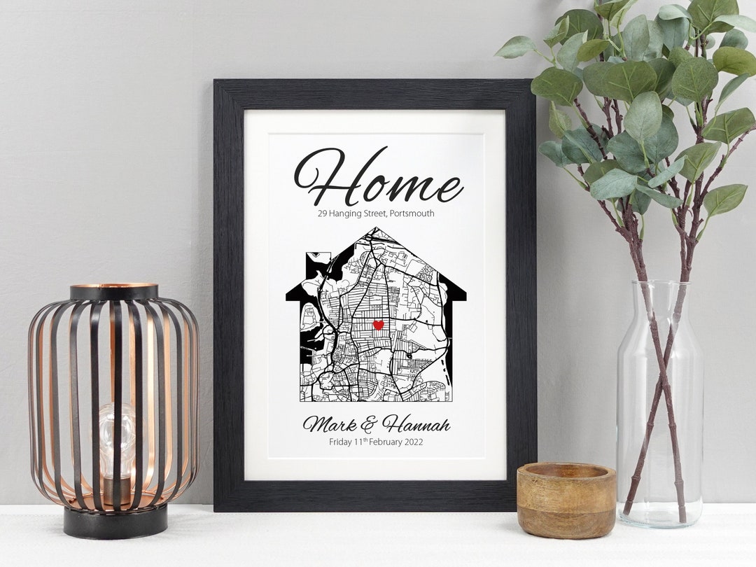 Custom House Map Print | Personalised New Home Gift | Housewarming or ...