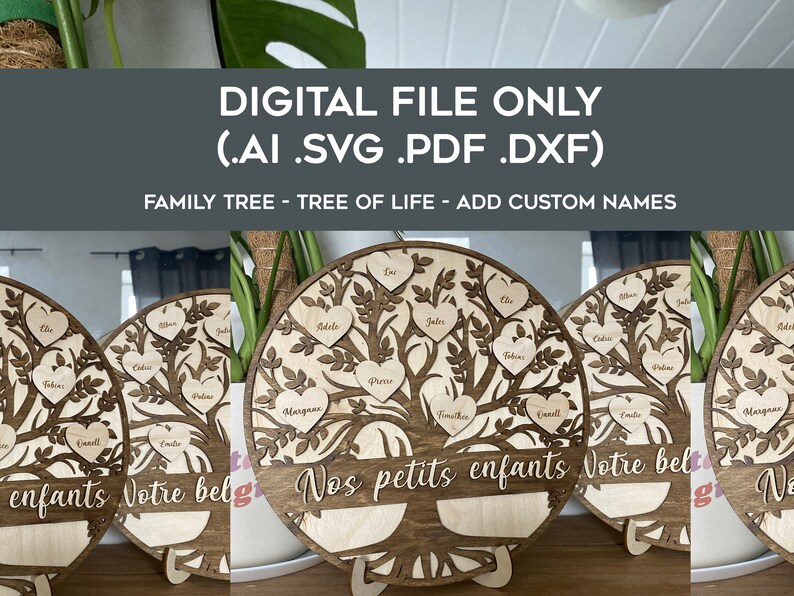 Family Tree Sign SVG Cut File - Perfect for Glowforge - Comes as Pdf ...