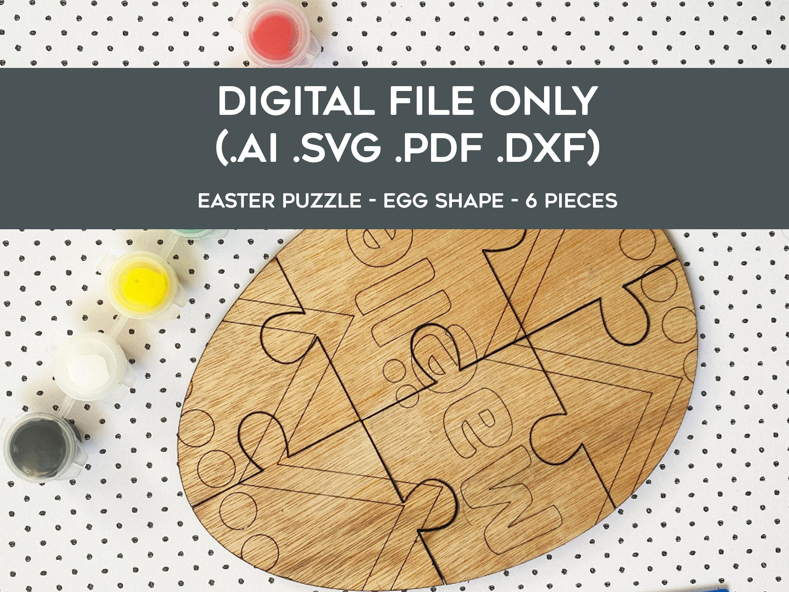 Easter Egg Puzzle to Paint SVG Cut File - Easter Puzzle, for Custom ...