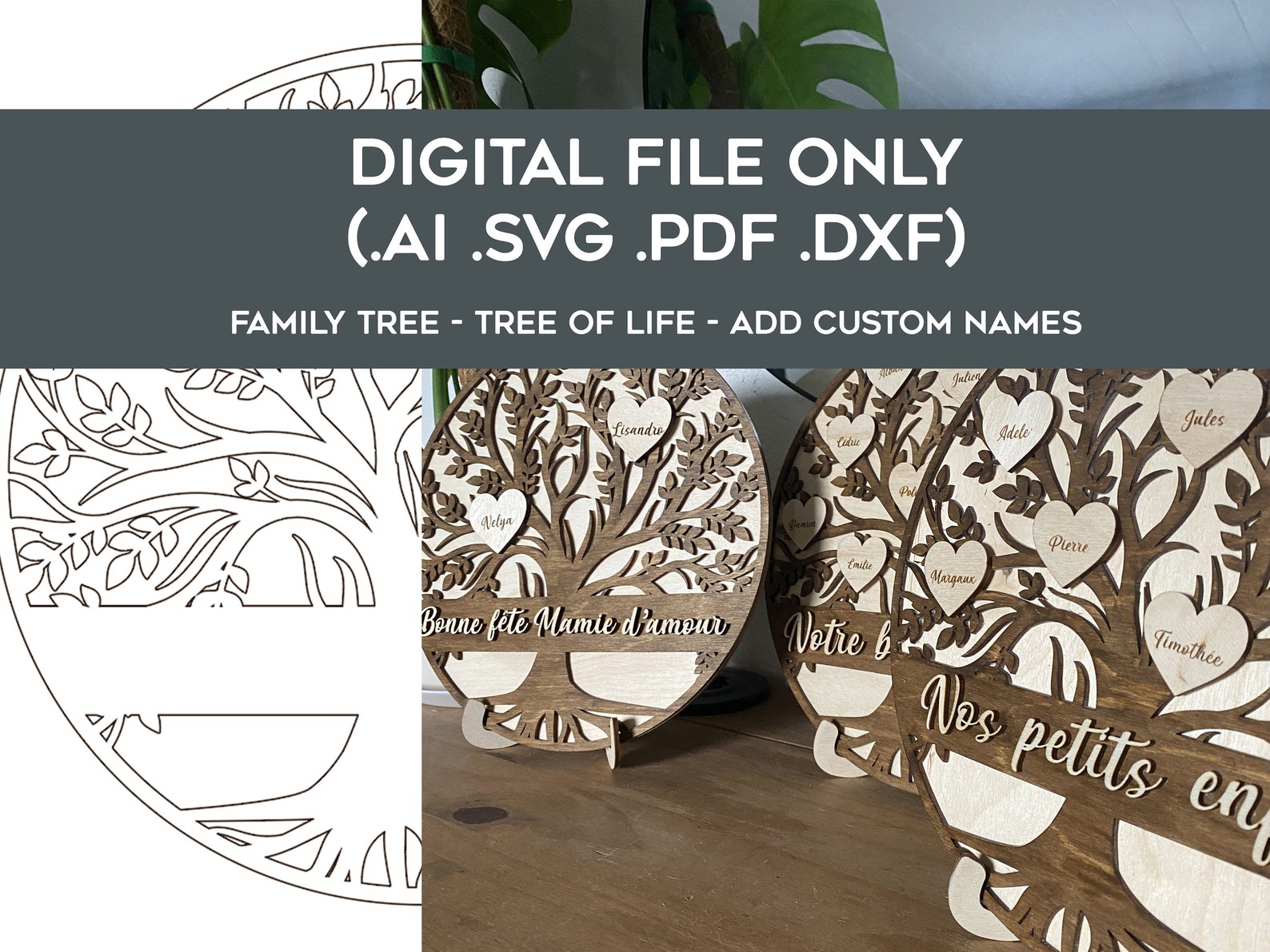 Family Tree Sign SVG Cut File - Perfect for Glowforge - Comes as Pdf ...